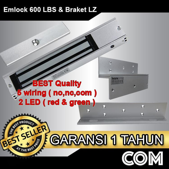 Jual Emlock Magnetic Lock Door with Bracket ZL Emlock 600LBS - Jakarta ...