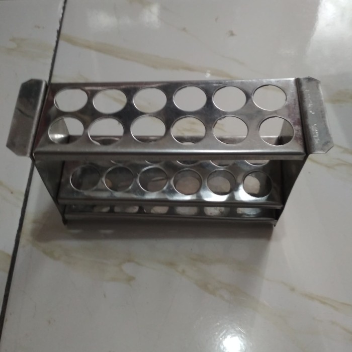 Jual Rak Tabung Reaksi Stainless Steel 12 Lubang - Test Tube Rack ...