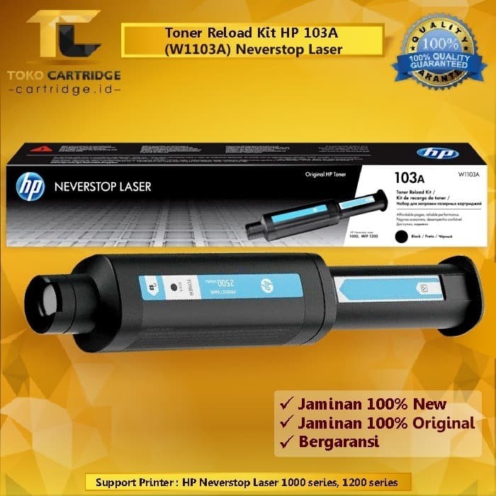 Jual HP 103A Black Original Neverstop Laser Toner Reload Kit W1103A ...