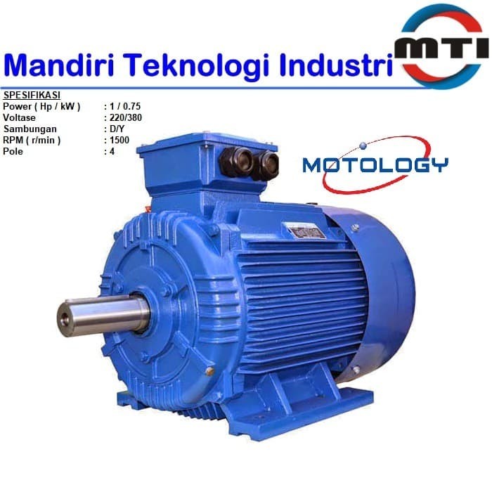 Jual Motor Listrik 3 Fasa 1 HP 0,75 kw 1500 rpm Motor Induksi Dinamo ...