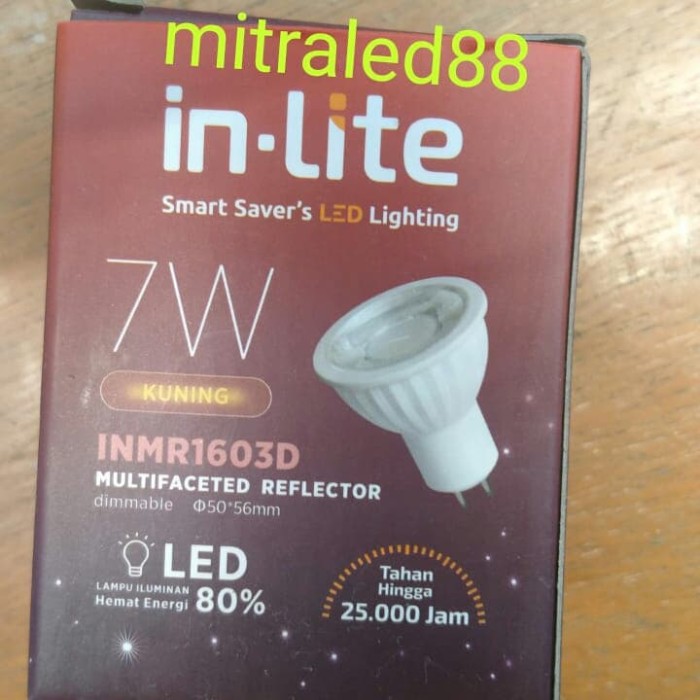 Jual Lampu Led mr16/tusuk 7w/7watt inlite/in-lite dimmer 220v - Kuning ...