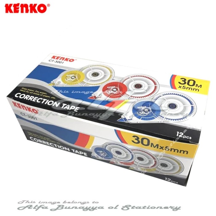 Jual KENKO Correction Tape 30m CT 3001 (12pc) Tip x 30 Meter Tipe Ex ...