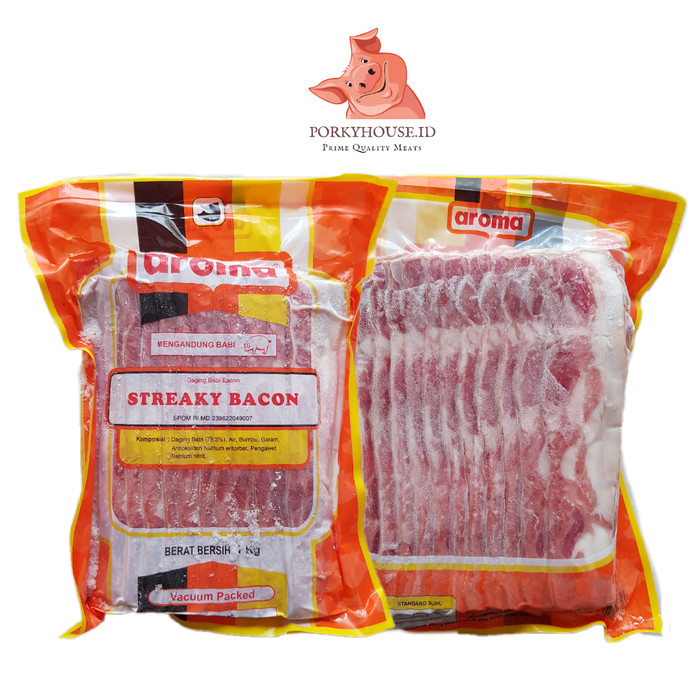 Jual STREAKY BACON (STD) AROMA 1 KG - DAGING BABI BACON - Kota ...