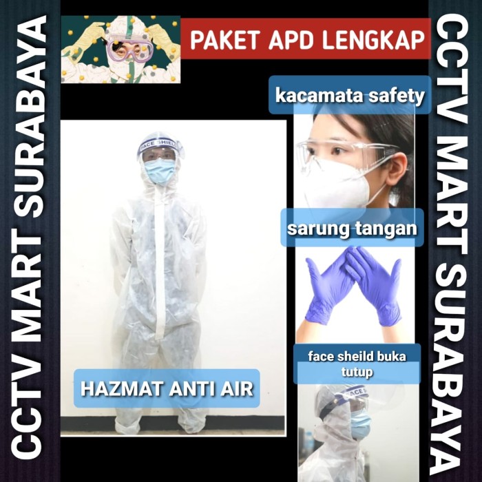 Jual PAKET HEMAT APD LENGKAP SARUNG TANGAN FACE SHEILD KACAMATA SAFETY ...