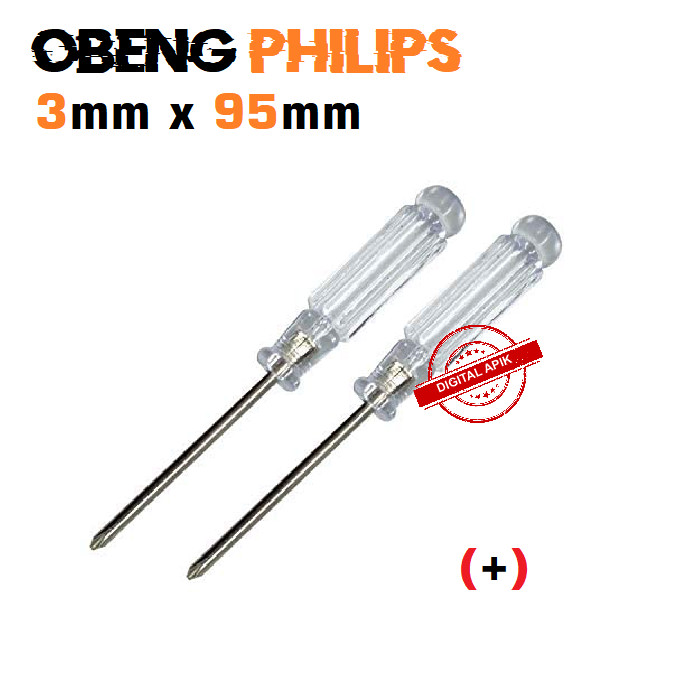 Jual Obeng Philips Crystal Screwdriver Mini Plus Kembang Min + 3 mm x ...