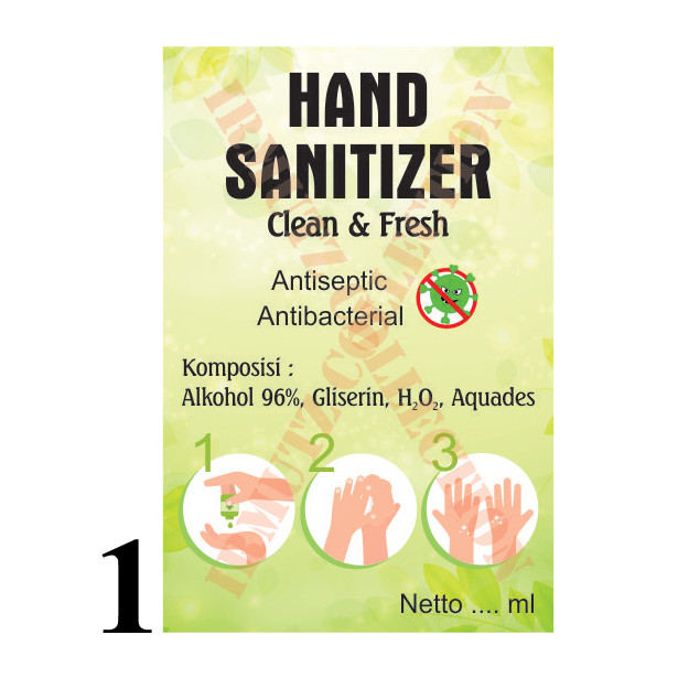 Jual Stiker Label Botol Hand Sanitizer - NOMER SATU, A Botol 30ml - Kab ...