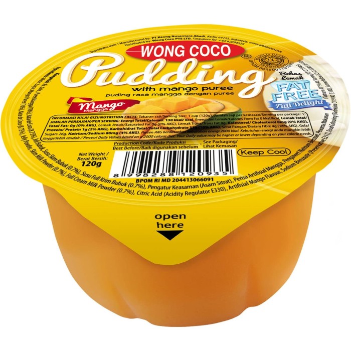 Promo Wong Coco Pudding rasa Mangga 120g x 36 cups (1karton) - Jakarta ...