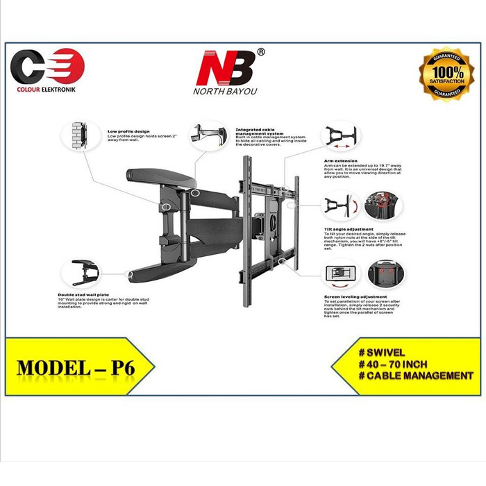 Jual BRACKET SWIVEL NB P6 40" - 70" - NORTH BAYOU P6 - NBP6 - Kota ...