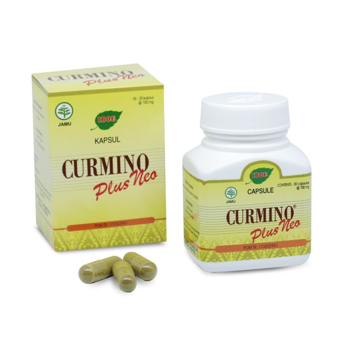 Jual Jamu IBOE - 1 botol Curmino Plus Neo Herbal Supplement 30 kapsul ...