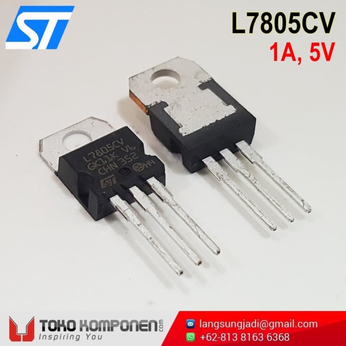 Jual ST L7805CV 1A 5V Fixed Voltage Linear Regulator 7805 LM7805 - Kab. Bogor - Langsung Jadi ...