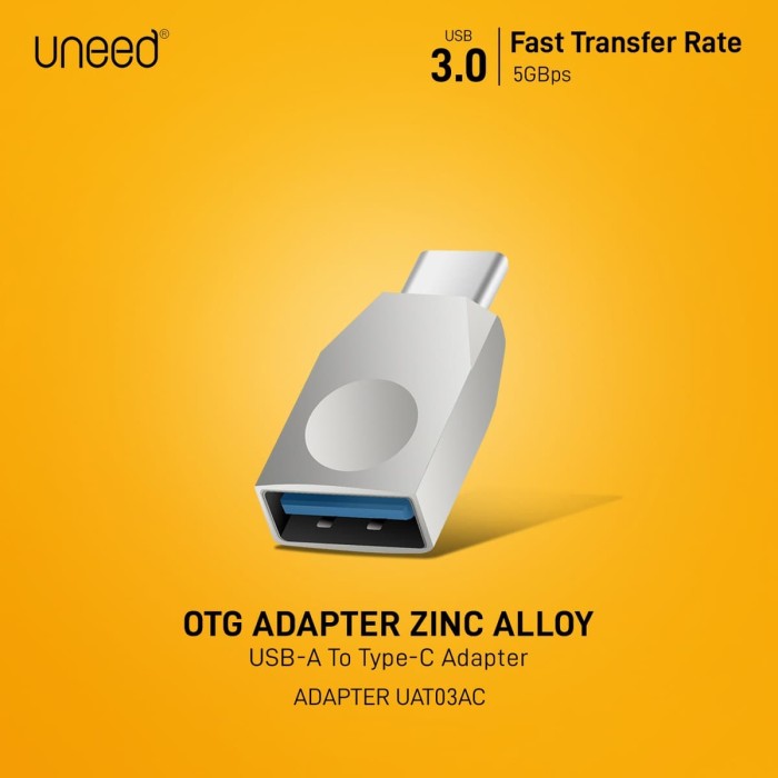 Promo UNEED Zinc Alloy USB 3.0 OTG Adapter Type C - UAT03AC - SILVER - Jakarta Pusat - Uneed ...
