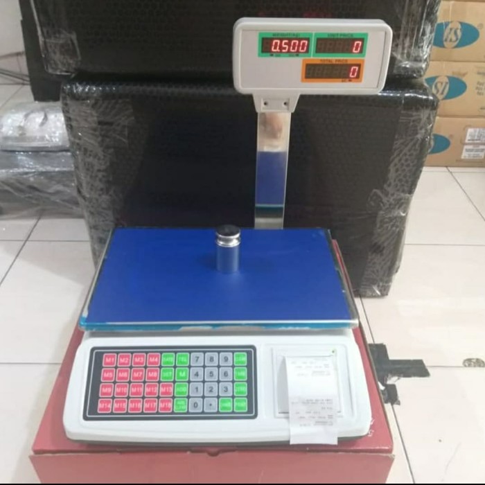 Jual Timbangan printer 50kg/ Timbangan digital + print/ sonic acs-p 50 ...