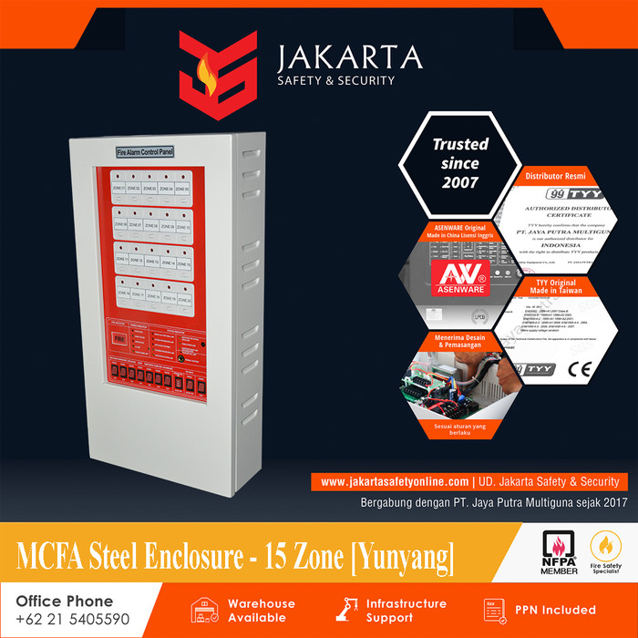 Jual FIRE ALARM CONTROL PANEL MCFA/FACP KONVENSIONAL KEBAKARAN 15ZONE ...