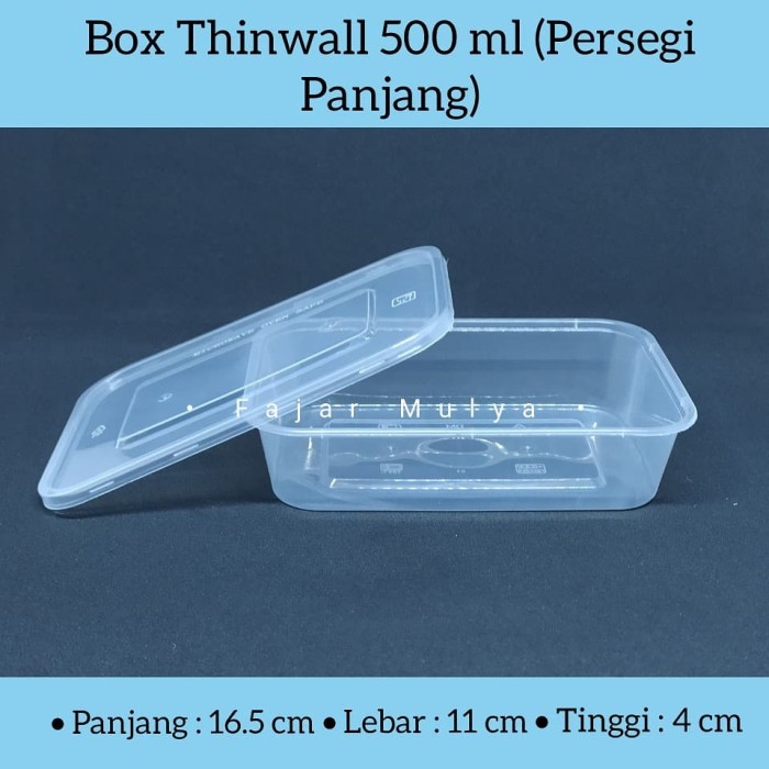 Jual Food Container Kotak Makan Plastik Thinwall Box 500 Ml Kota