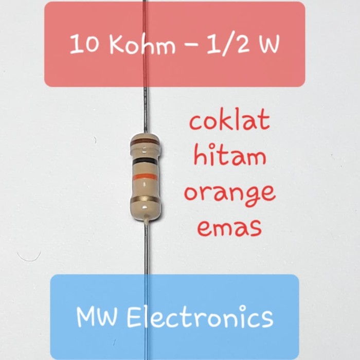 Jual 10 Kohm - 10 Kilo ohm - 10K - Resistor 1/2 Watt toleransi 5% ...
