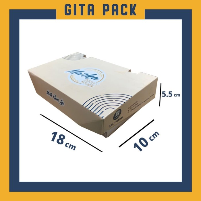 Jual Kemasan Box Kotak Makanan 18 x 10 x 5.5 cm Custom Packaging ...