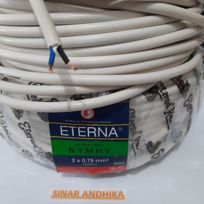 Jual KABEL ETERNA NYMHY 2 X 0.75 MM PERMETER SERABUT TEMBAGA ISI 2 - Jakarta Barat - Sinar ...