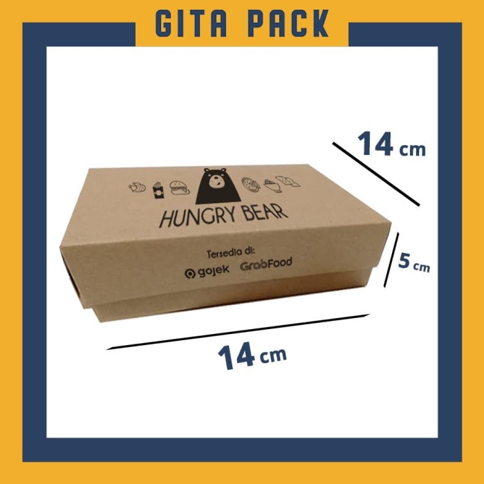 Jual Kemasan Makanan Kraft 14 x 14 x 5 cm Packaging Kotak Lunch Box ...