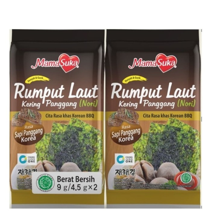 Jual MAMA SUKA RUMPUT LAUT PANGGANG ISI 2 X 4.5 G ADA DUA VARIAN RASA ...
