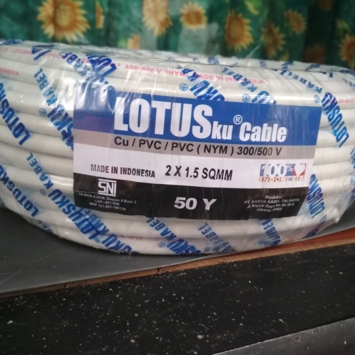 Jual kabel listrik kabel NYM 2x1.5 2x1,5 SNI kabel tembaga SNI 1 ROLL ...