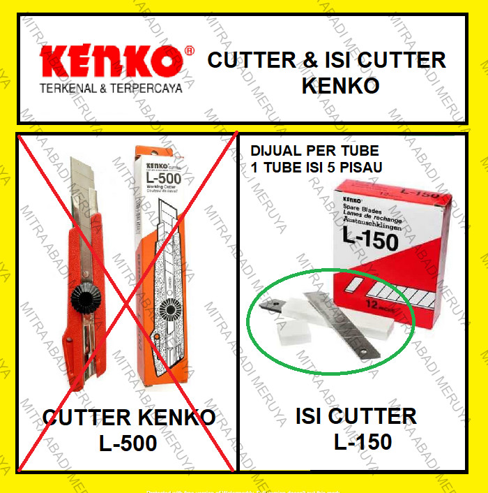 Jual Isi Cutter Besar KENKO L-150 Refill Cutter - Jakarta Barat - Mitra ...