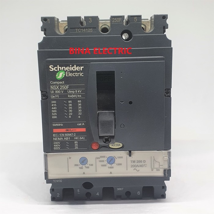 Jual MCCB Schneider 3P 200A 36kA Compact NSX250F LV431631 TM200D TM 200D - Jakarta Pusat - Bina ...