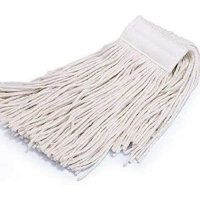 Jual Refill Refil Kain Alat Pel Mop Lantai Jahit Tengah Cotton Putih ...