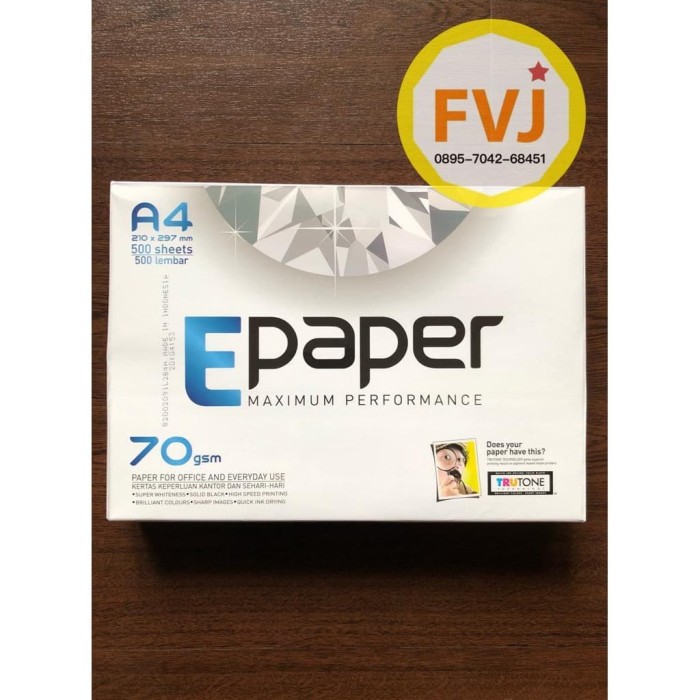 Jual Kertas HVS A4 70gsm EPAPER 210 X 297 mm - Kota Bandung - FAJAR ...
