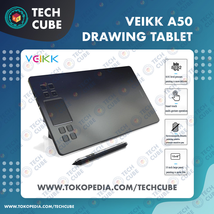 Jual VEIKK A50 Digital Graphic Drawing Pen Tablet Alt S640 A15 A30 Star ...