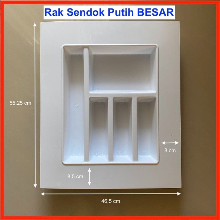 Jual Rak Tempat Sendok PUTIH BESAR Garpu Pisau Sekat Laci Dapur Alat ...