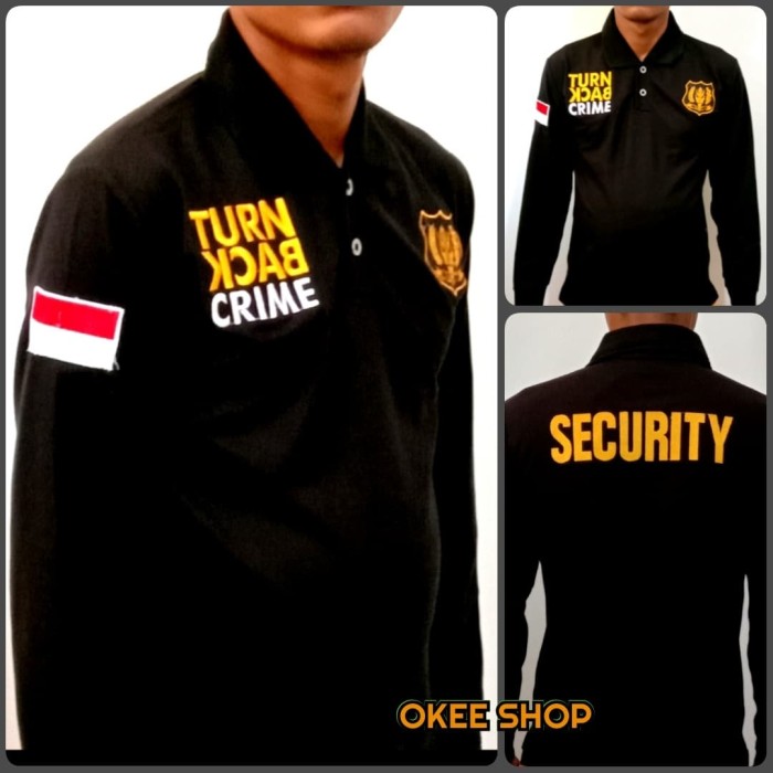 Jual BAJU SECURITY TURN BACK CRIME LENGAN PANJANG - KAOS KERAH TBC ...