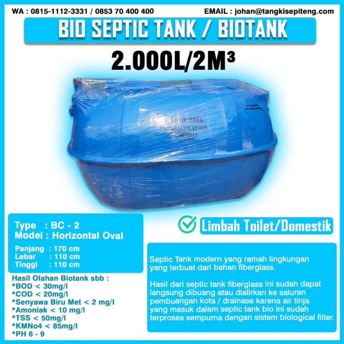 Jual BIOTANK System Biotech 2m3/day 2000 liter 2 m3 - Jakarta Barat ...