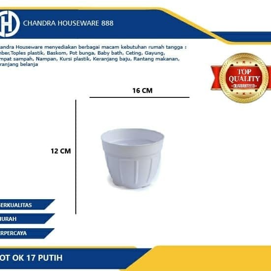 Jual POT 17 PUTIH - POT BUNGA PUTIH - POT TANAMAN PUTIH - POT UKURAN 17 ...
