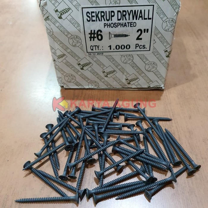 Jual Skrup Gypsum 6 x 2" 5 cm 100 bj / Sekrup Gipsum Hitam / Drywall - Kota Makassar - Karya ...