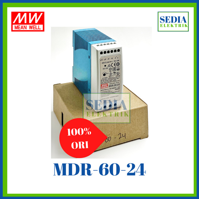 Jual POWER SUPPLY MEANWELL DIN RAIL MDR-60-24 MDR 60 24 MDR6024 SPB-60 ...