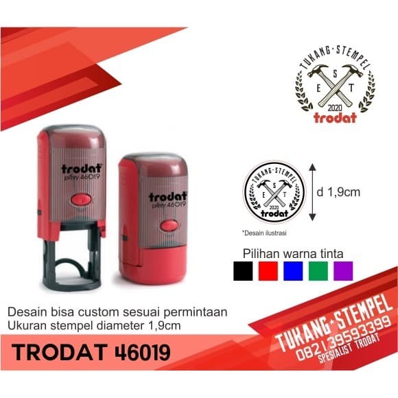 Jual Trodat 46019 stempel bulat custom ukuran diameter 19mm / 1,9cm - Kota Surabaya - tukang ...