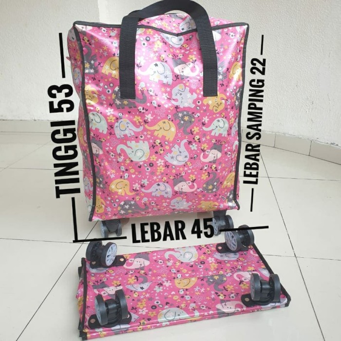 Jual Tas Travel/Barang 4 Roda Fold Tote Shopping Bag Size Cabin ...