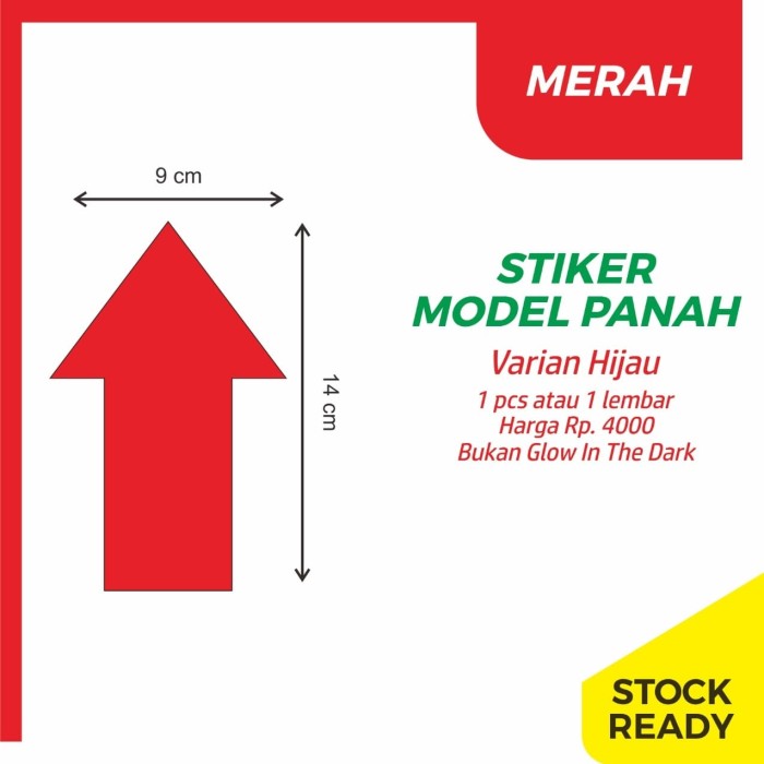 Jual Stiker Panah untuk Anak Tangga (berbahan vinyl) - Warna Merah ...