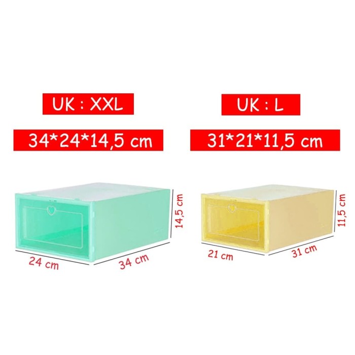 Jual Tempat penyimpanan Sepatu / Kotak Sepatu Plastik Ukuran BESAR ...