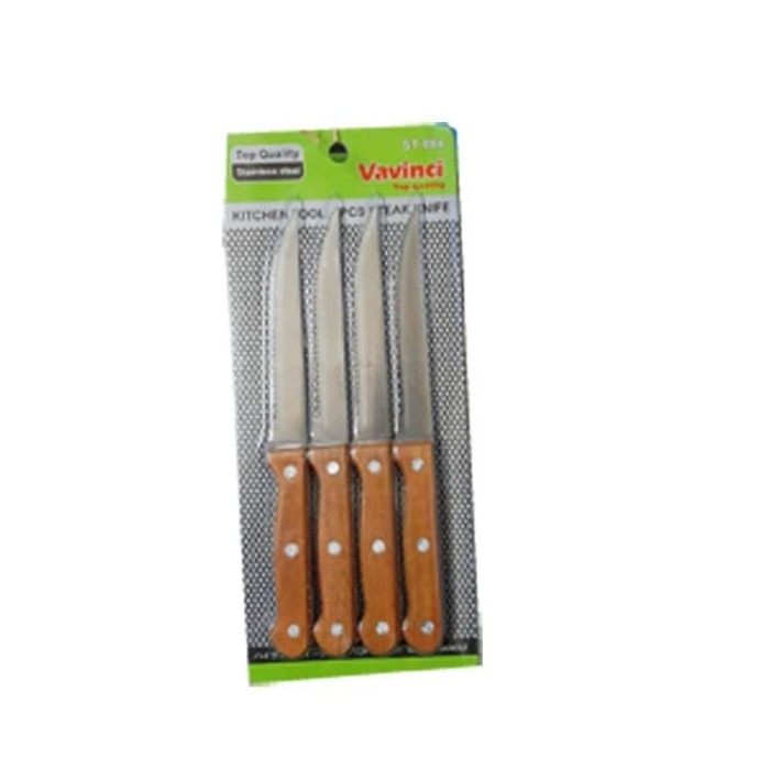 Jual Pisau Makan Steak Vavinci 4 Pcs Gagang Kayu Alat Makan - Kota ...