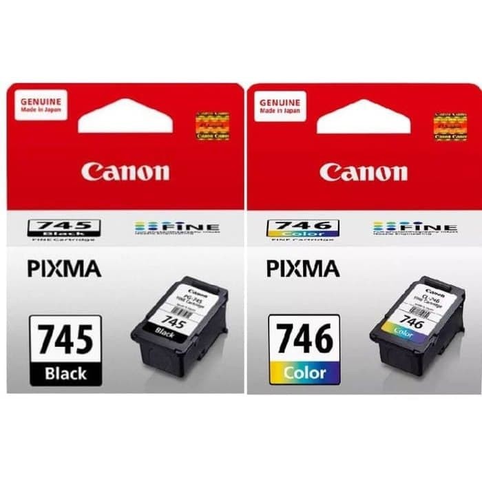 Jual TINTA CANON CARTRIDGE PG 745 BLACL + 746 COLOR ORIGINAL 1 SET ...
