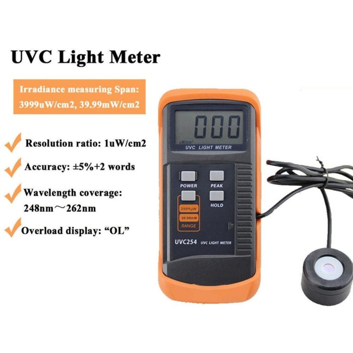 Jual UV C Meter UVC254 UVC Ultraviolet Detector Tester UVC-254 Light ...