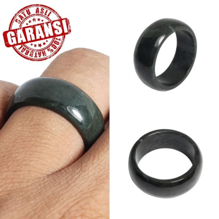 Promo Cincin Kesehatan Pria Wanita Batu Giok Hitam OR Natural Jade ...