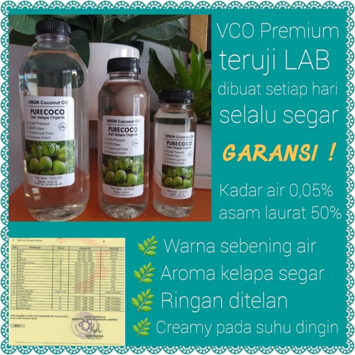 Jual 1liter VIRGIN COCONUT OIL/VCO/MINYAK KELAPA ASLI - Jakarta Timur ...