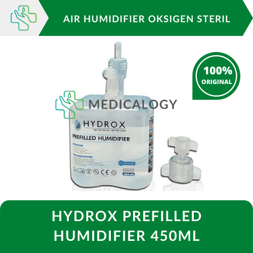Jual Hydrox Prefilled Humidifier Air Oksigen Concentrator Steril 450ml ...