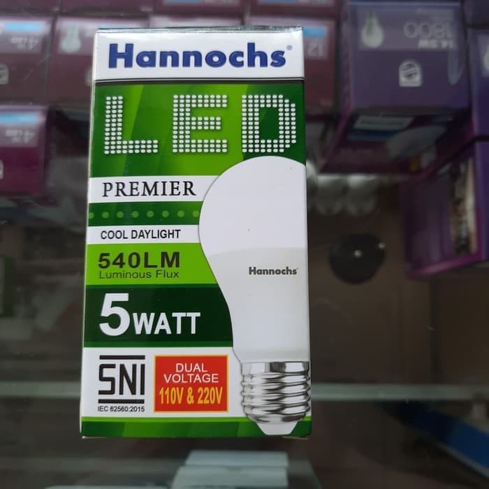 Jual Lampu LED Hannocs Hanoc Hannoc Hanok 5W 5Wat 5watt warna Putih E27 ...