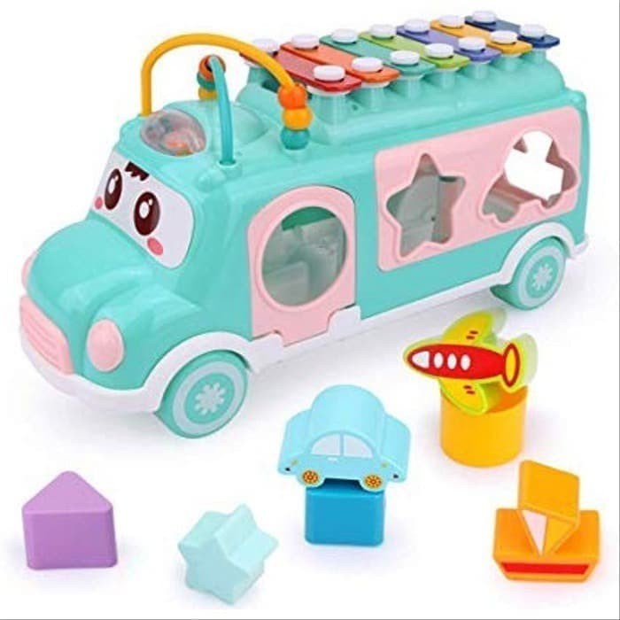 Jual MAINAN BAYI BUS MOBIL MOBILAN 2 IN 1 XYLOPHONE PUZZLE HAPPY BUS ...