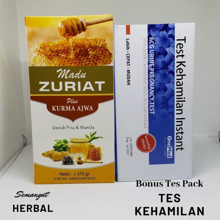 Jual Madu zuriat promil plus kurma ajwa + Tes Pack (Untuk Tes Kehamilan ...