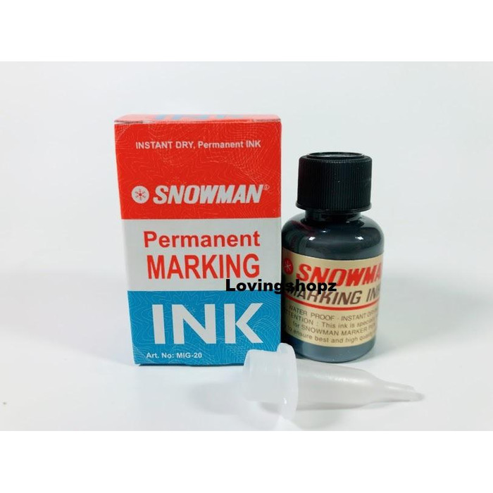 Jual Tinta snowman permanent marking ink, refill spidol snowman ...