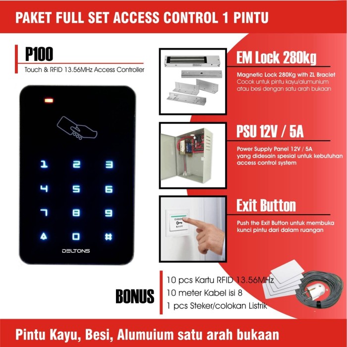 Jual 13.56 MHz Access Card Door Akses Kontrol Access Control EM Lock ...